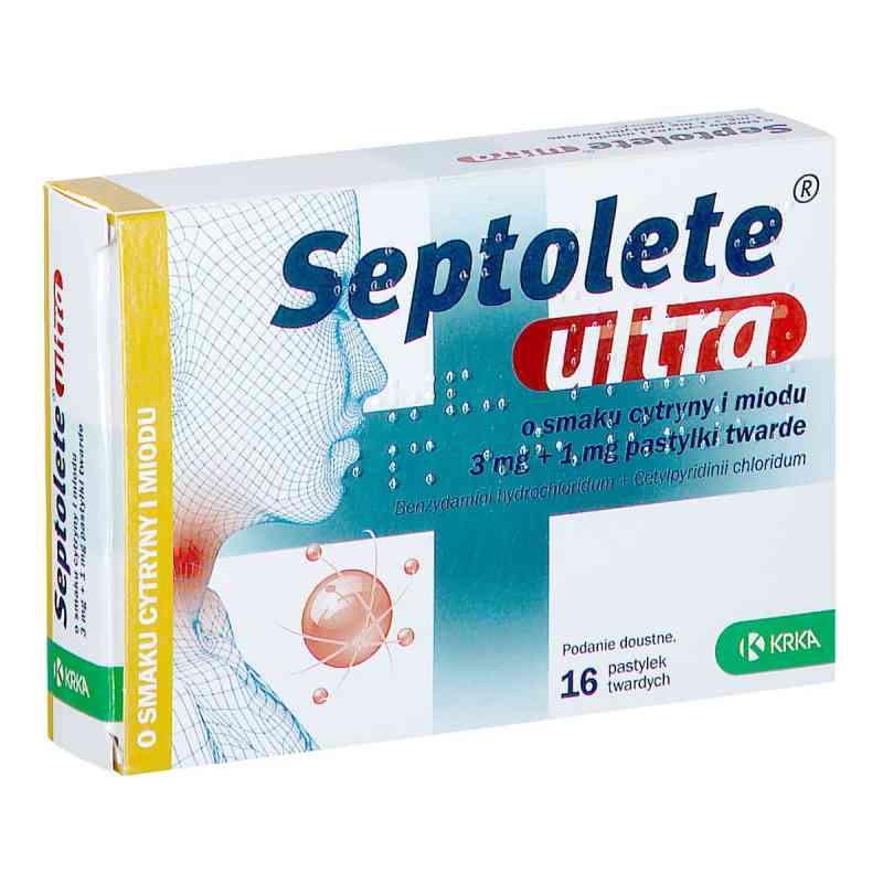 Septolete ultra o smaku cytryny i miodu pastylki 16