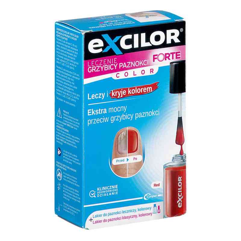 Excilor Forte Color red płyn na grzybicę paznokci lakier leczniczy ...