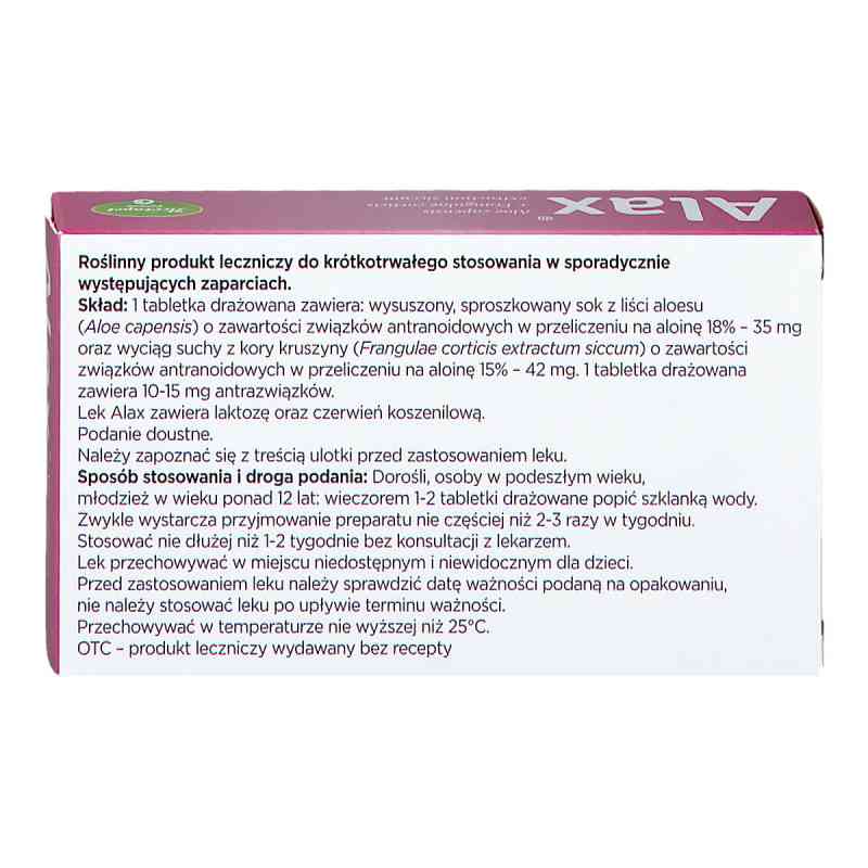 Alax tabletki, lek Alax, tabletki przeczyszczające bez recepty, Alax ...
