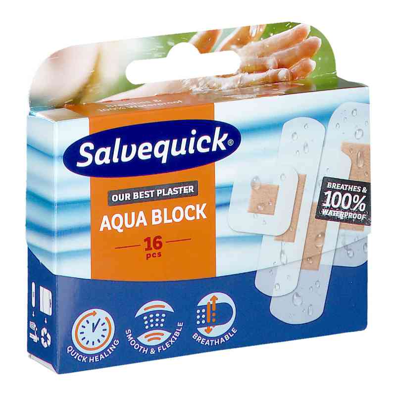 Salvequick Aqua Block plastry wodoodporne 16 szt. - Apo-Discounter.pl