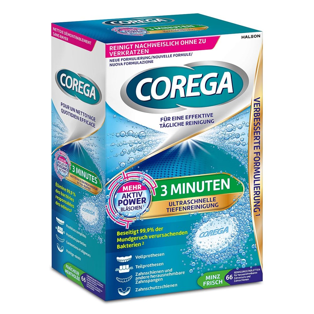 Corega Tabs 3 Minuten tabletki do czyszczenia protez 66 szt.