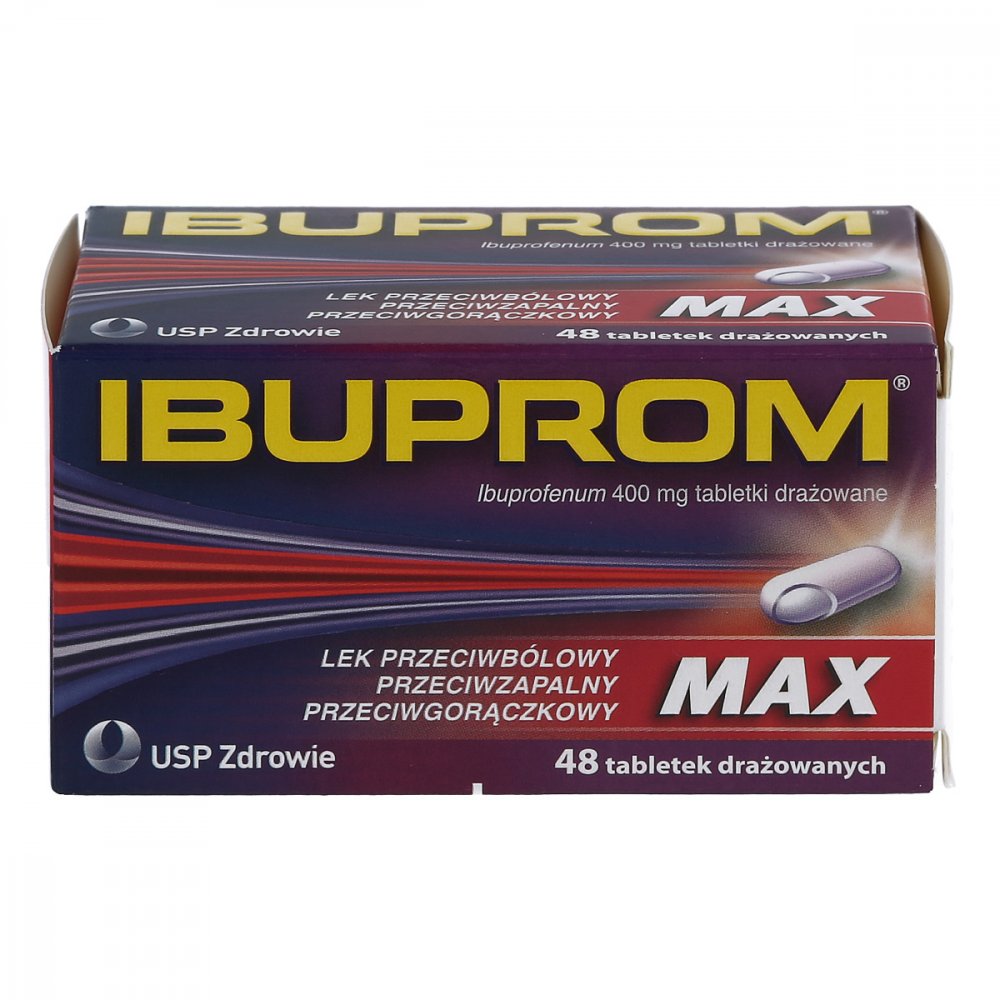 Ibuprom Max 400 mg 48 tabletek, lek przeciwbólowy i przeciwzapalny ...