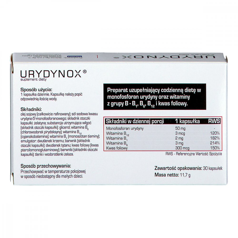 Urydynox kapsułki, monofosforan urydyny, Urydynox 30 kapsułek cena ...