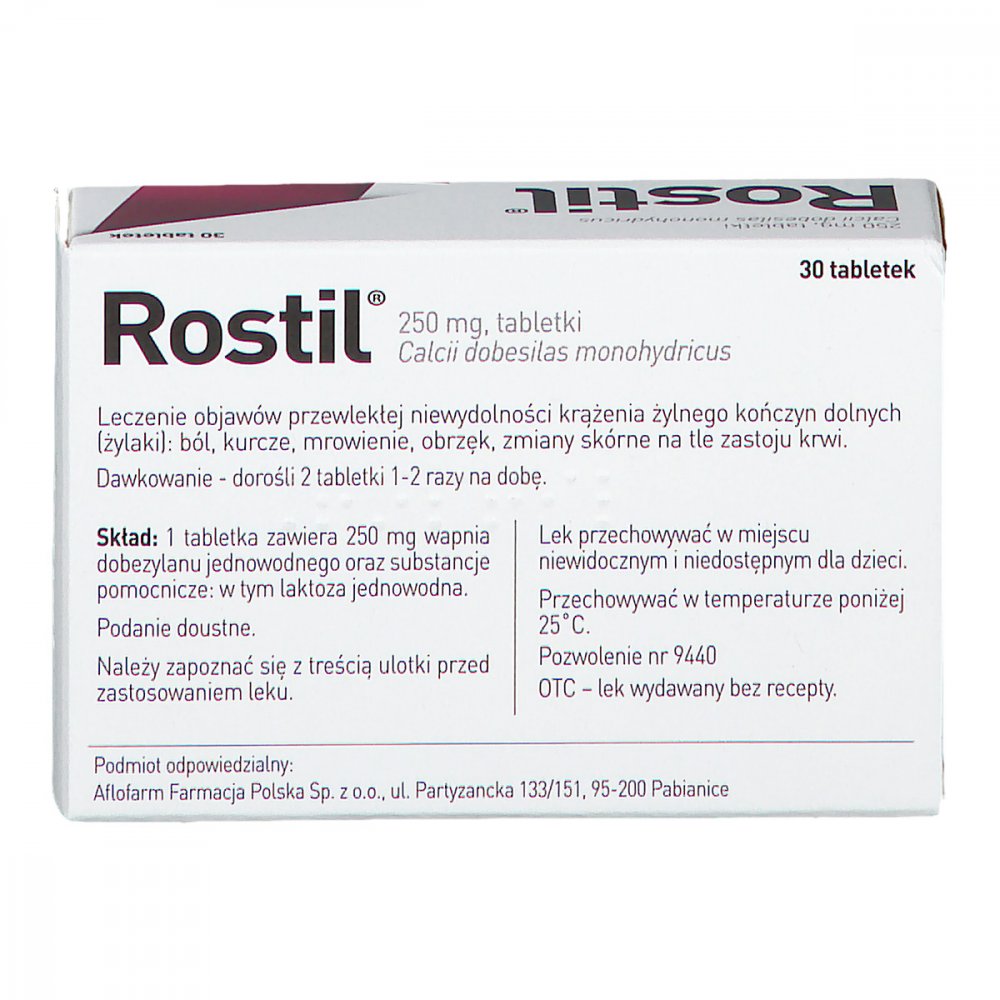 Rostil tabletki na żylaki i zakrzepy, tabletki Rostil 250 mg - Apo ...