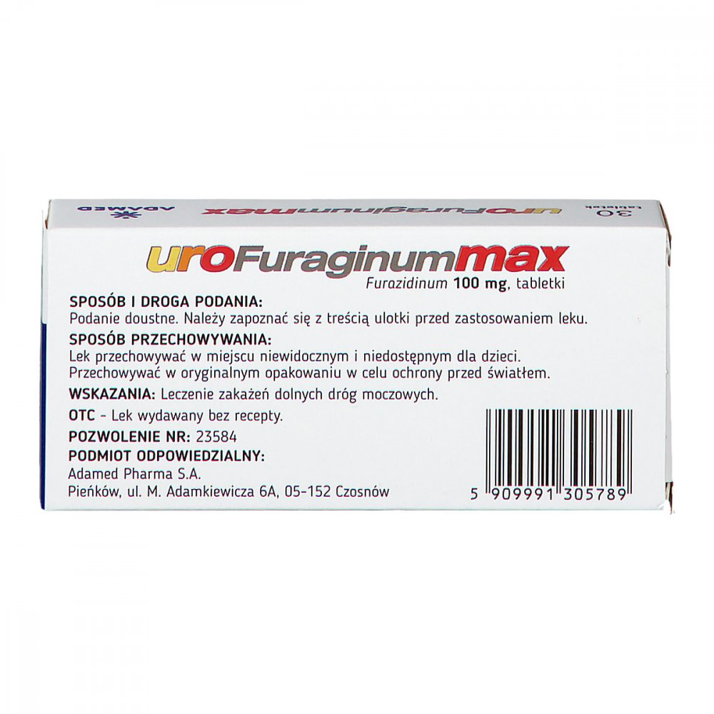 UroFuraginum Max 100 mg 30 | apteka internetowa apo-discounter.pl