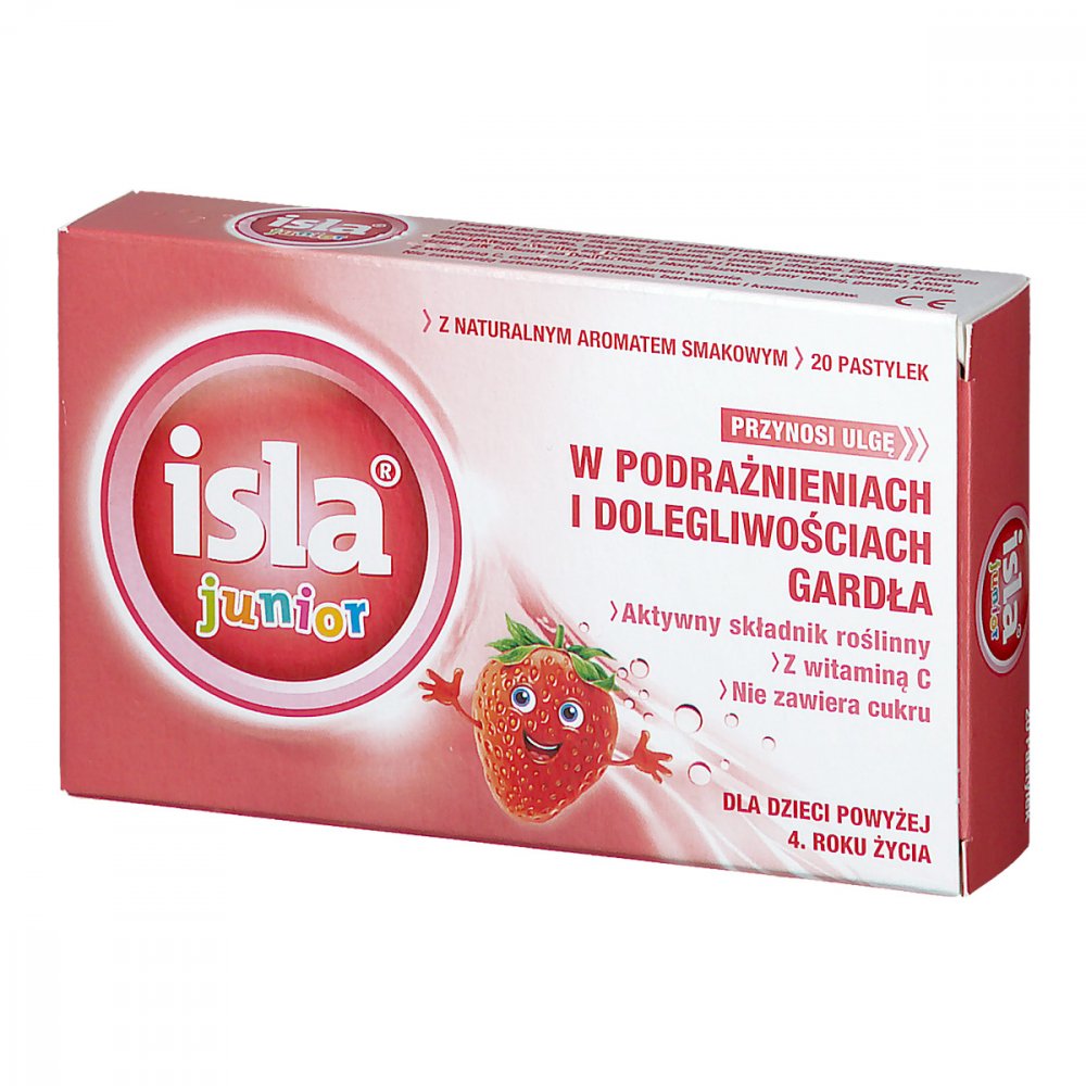 Isla Junior pastylki do ssania smak truskawkowy 20