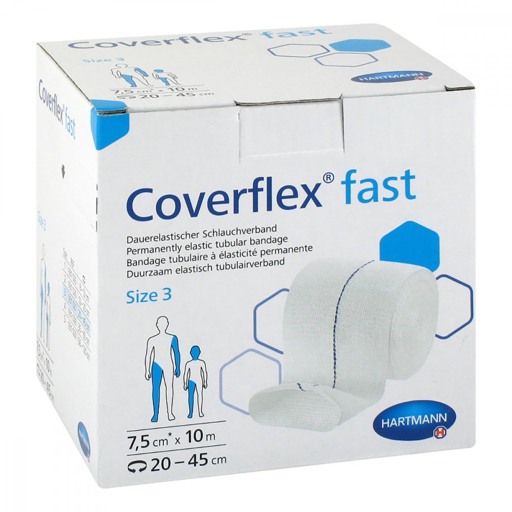 Coverflex fast Schlauchverband gr.3 7,5 cmx10 m weiss 1 szt.