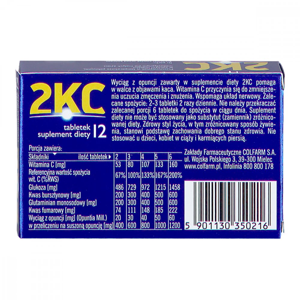2KC na kaca, środek na kaca, tabletki 2KC opinie - Apo-Discounter.pl