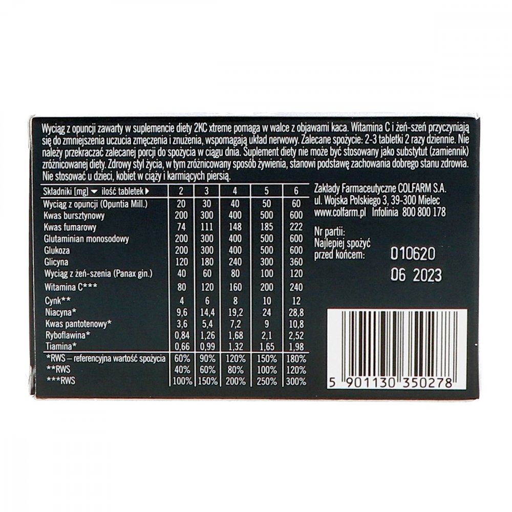 2 KC Xtreme tabletki, 2KC Xtreme cena - Apo-Discounter.pl