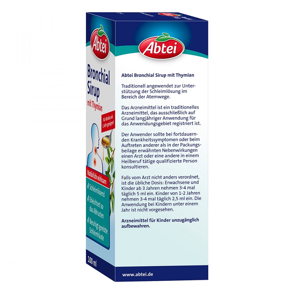 Abtei Bronchial Sirup mit Thymian 100 ml kup online