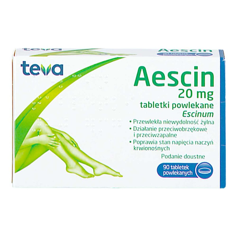 Aescin lek 20 mg, Aescin tabletki opinie, skład, cena - Apo-Discounter.pl