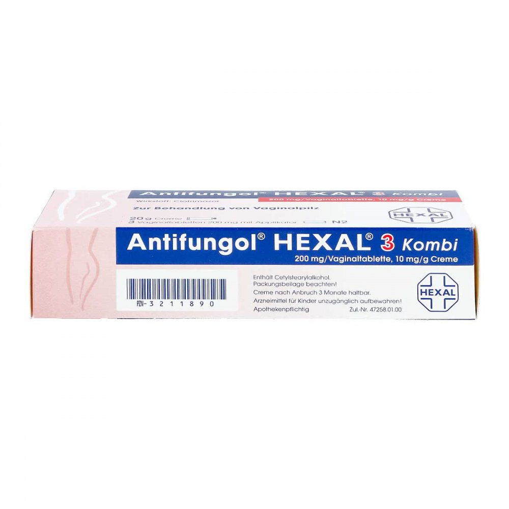 Antifungol Hexal 3 Kombi 3 Vag.tbl.+20g Cr. 1 op.