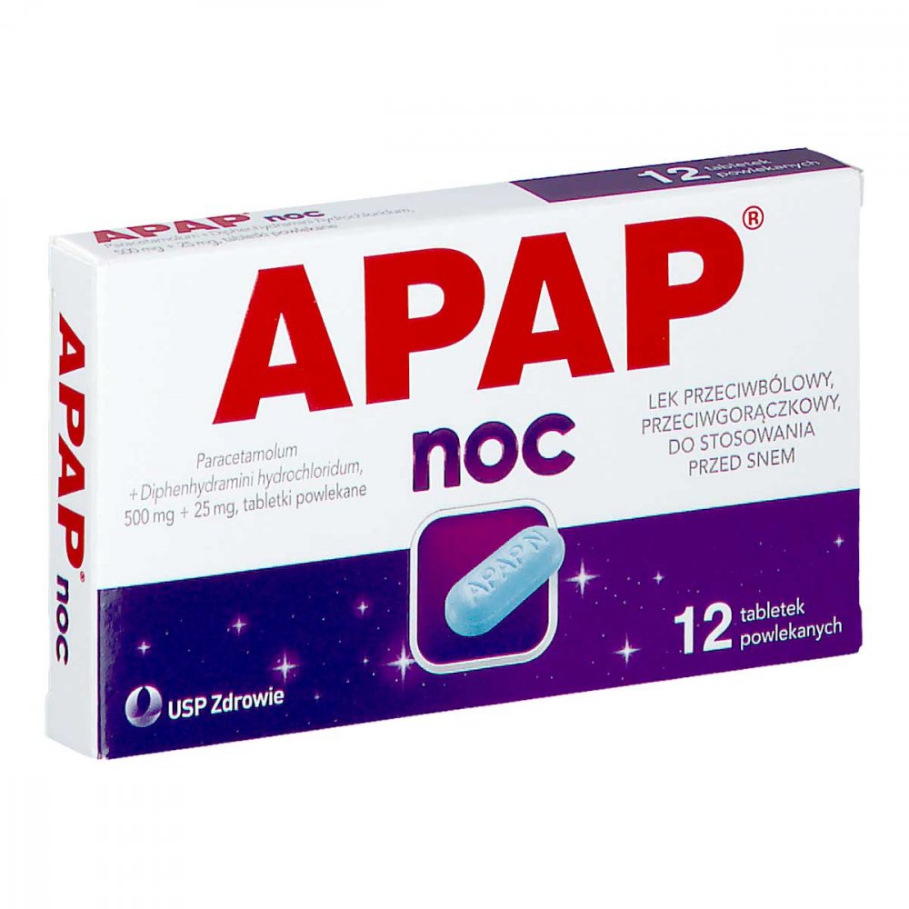 Apap Noc tabletki powlekane 12 kup online | apteka internetowa apo ...