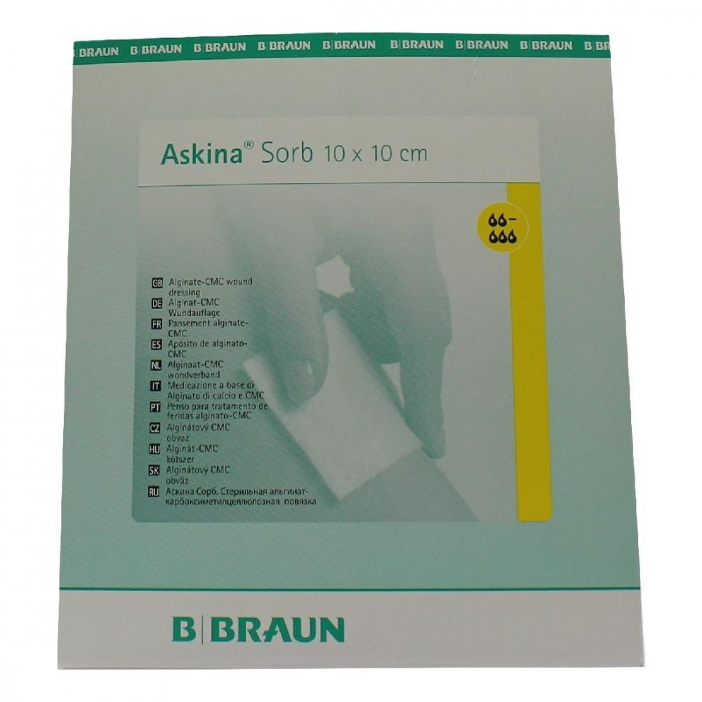 Askina Sorb Alginat Cmc Wundauflage 10x10cm ste. 10 szt.