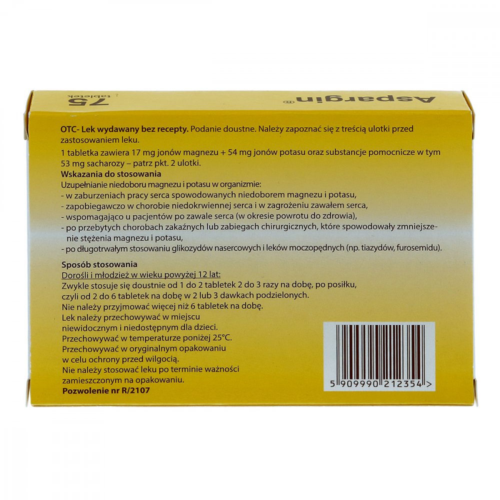 Aspargin tabletki, magnez z potasem lek, Aspargin lek - Apo-Discounter.pl