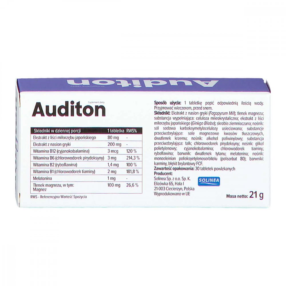 Auditon tabletki 30 kup online | apteka internetowa apo-discounter.pl