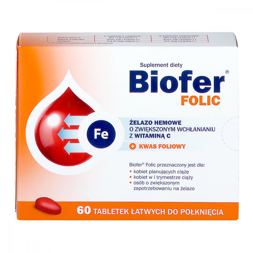 Biofer Folic żelazo z kwasem foliowym, żelazo Biofer Folic - Apo ...