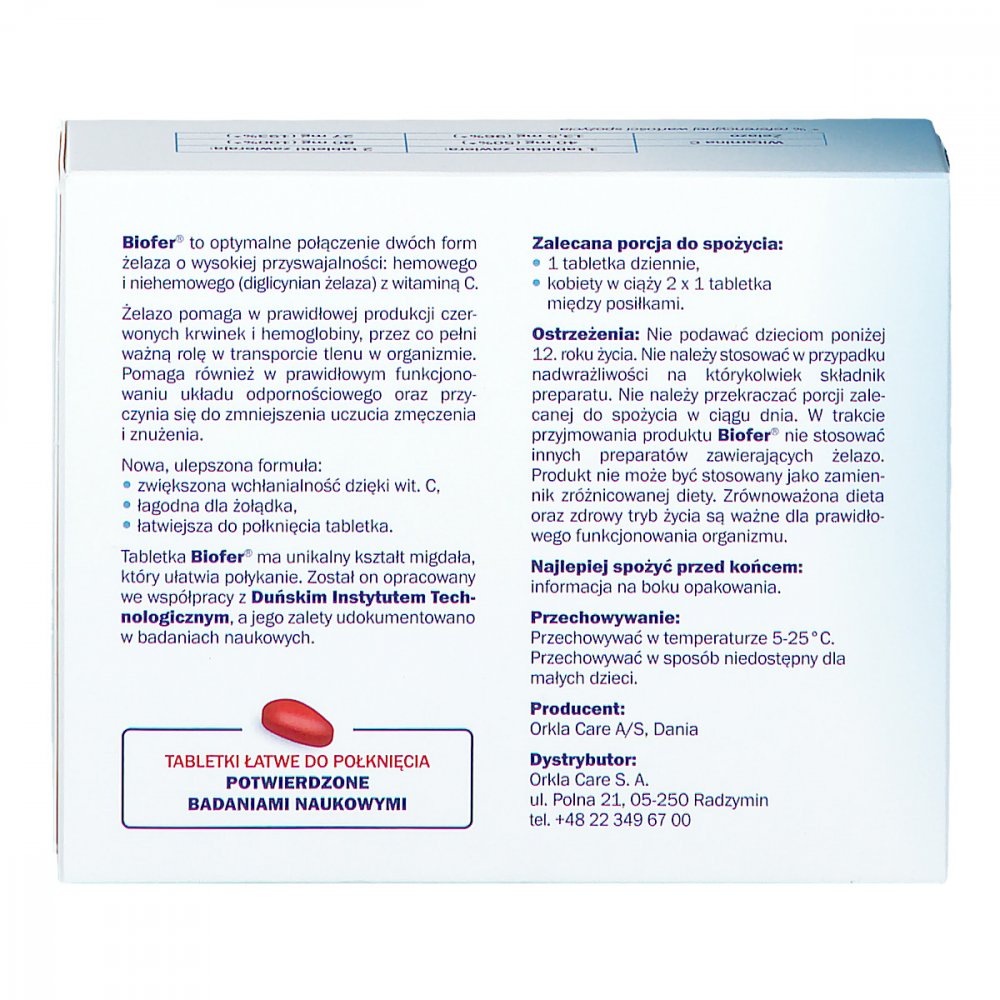 Biofer tabletki z żelazem hemowym, żelazo hemowe apteka - Apo-Discounter.pl