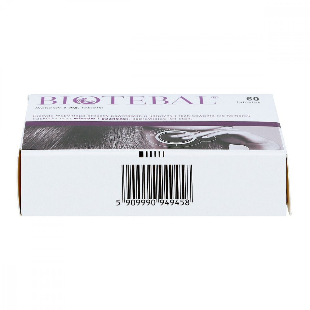 Biotebal 5mg 60 tabletek, Biotebal tabletki na włosy - Apo-Discounter.pl