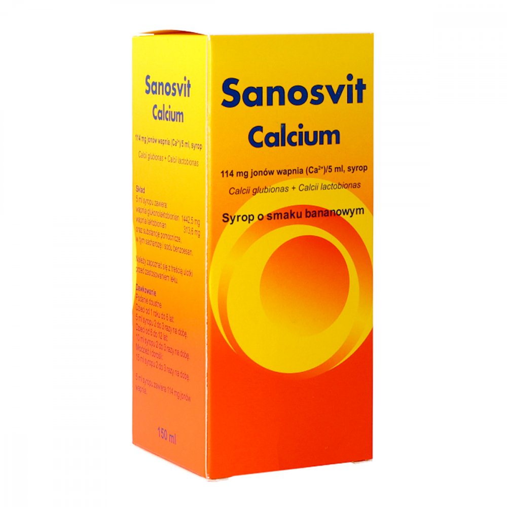 Calcium Sanosvit wapno w syropie, calcium bananowe - Apo-Discounter.pl
