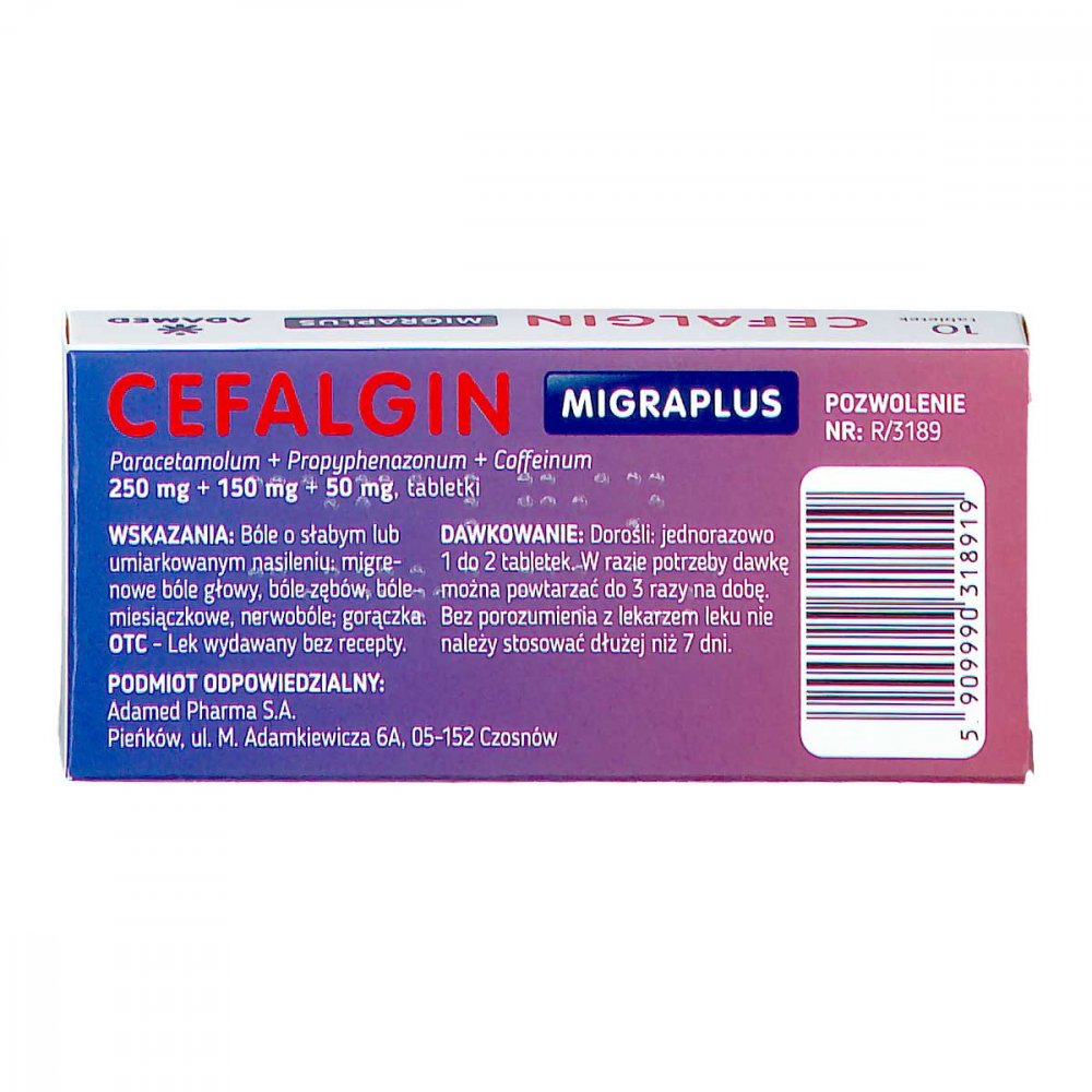 Cefalgin Migraplus tabletki 10 kup online | apteka internetowa apo ...