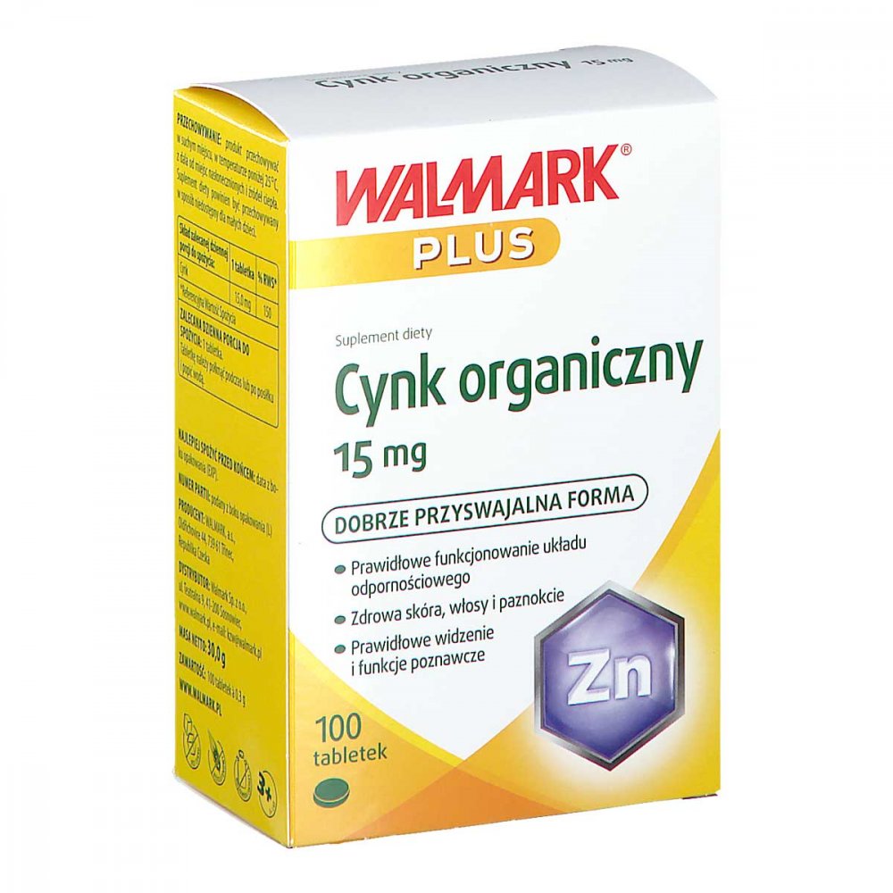 Walmark cynk organiczny 15 mg, cynk w tabletkach - Apo-Discounter.pl