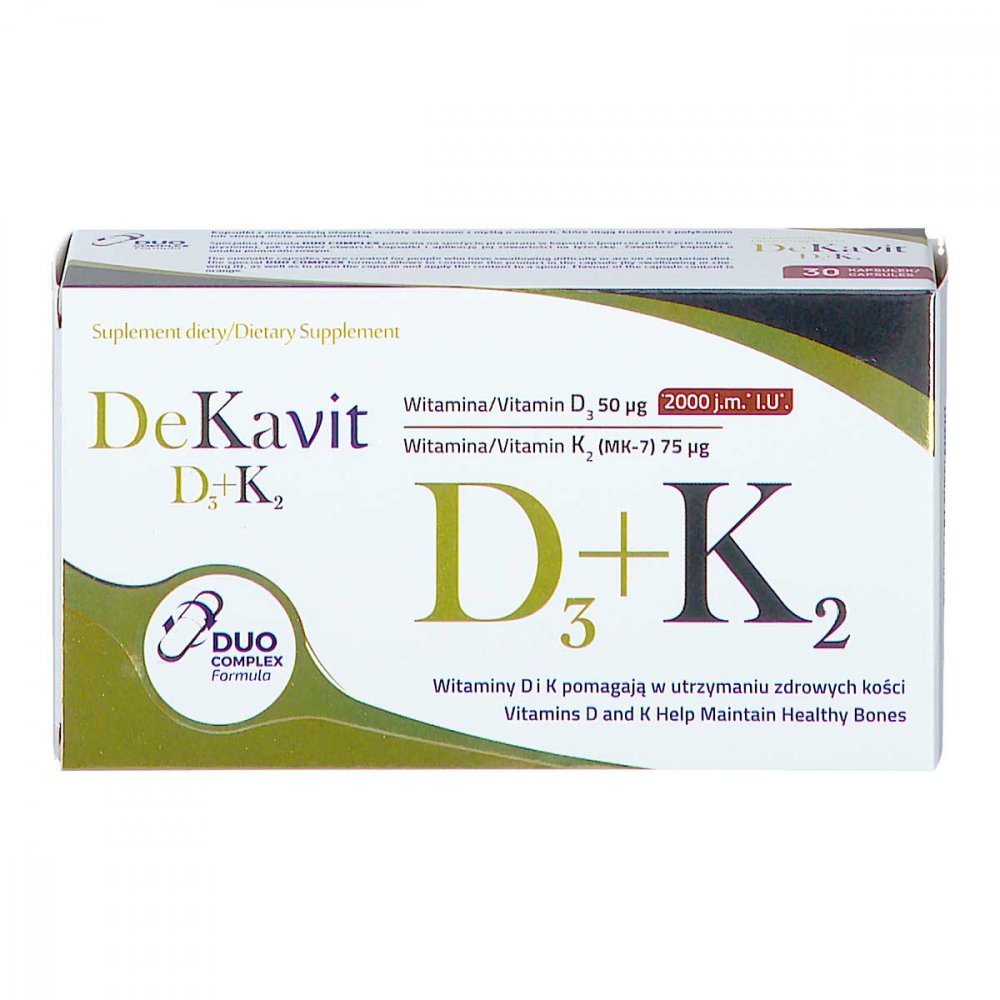 DeKavit D3+K2 kapsułki 30 kup online | apteka internetowa apo-discounter.pl
