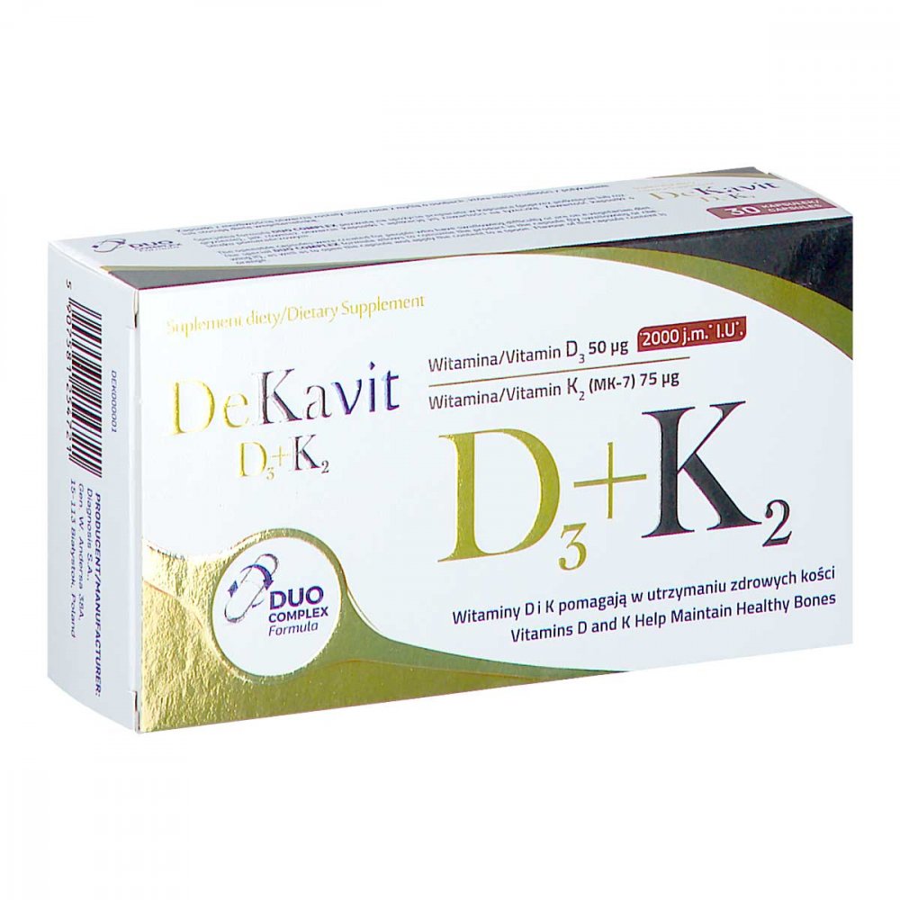 DeKavit D3+K2 kapsułki 30 kup online | apteka internetowa apo-discounter.pl