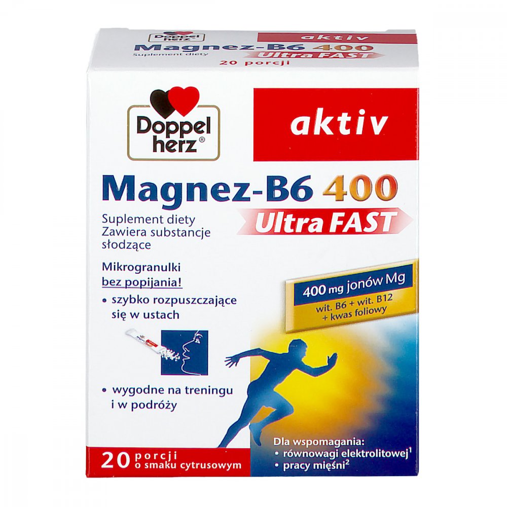 Doppelherz magnez Ultra Fast, magnez B6 400 Ultra Fast - Apo-Dicounter.pl
