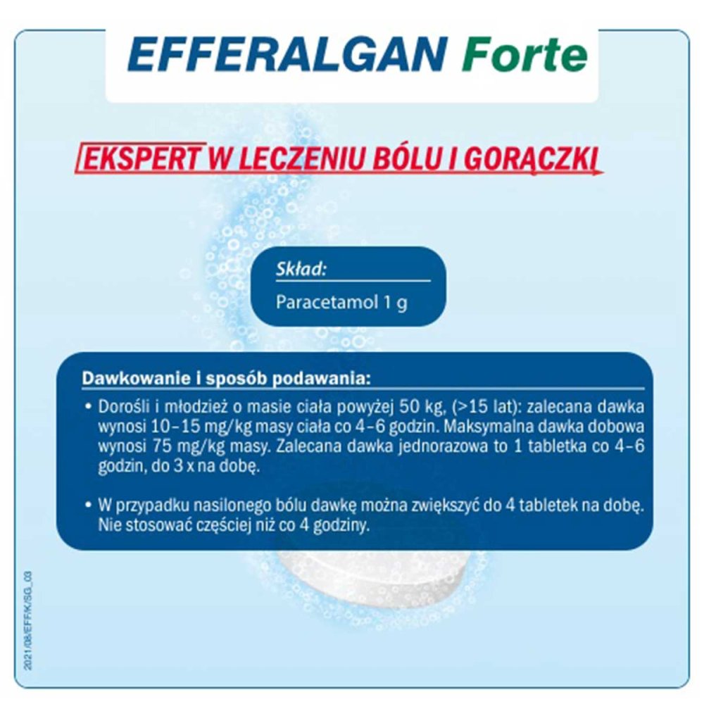 Efferalgan Forte, lek Efferalgan 1g cena, apteka - Apo-Discounter.pl