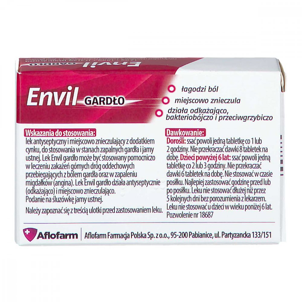 Envil gardło tabletki do ssania 20 kup online