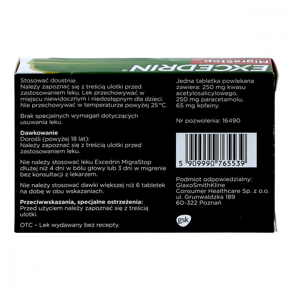 Excedrin MigraStop tabletki na migrenę, tabletki Excedrin MigraStop ...