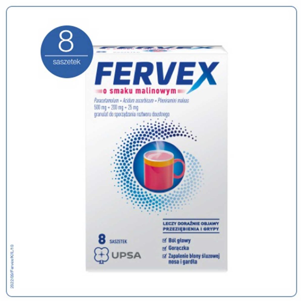 Fervex malinowy, saszetki na przeziębienie Fervex o smaku malinowym ...