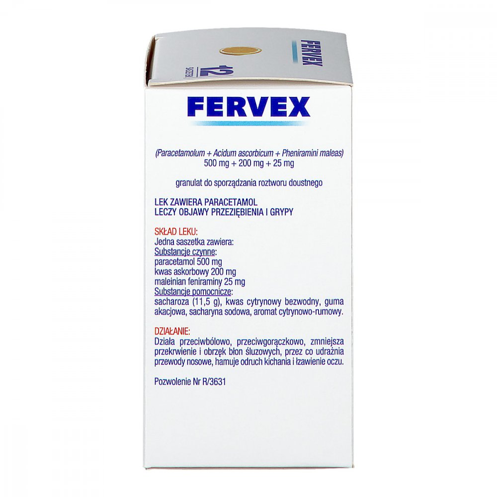 Fervex saszetki, Fervex do picia, saszetki do picia na przeziębienie ...