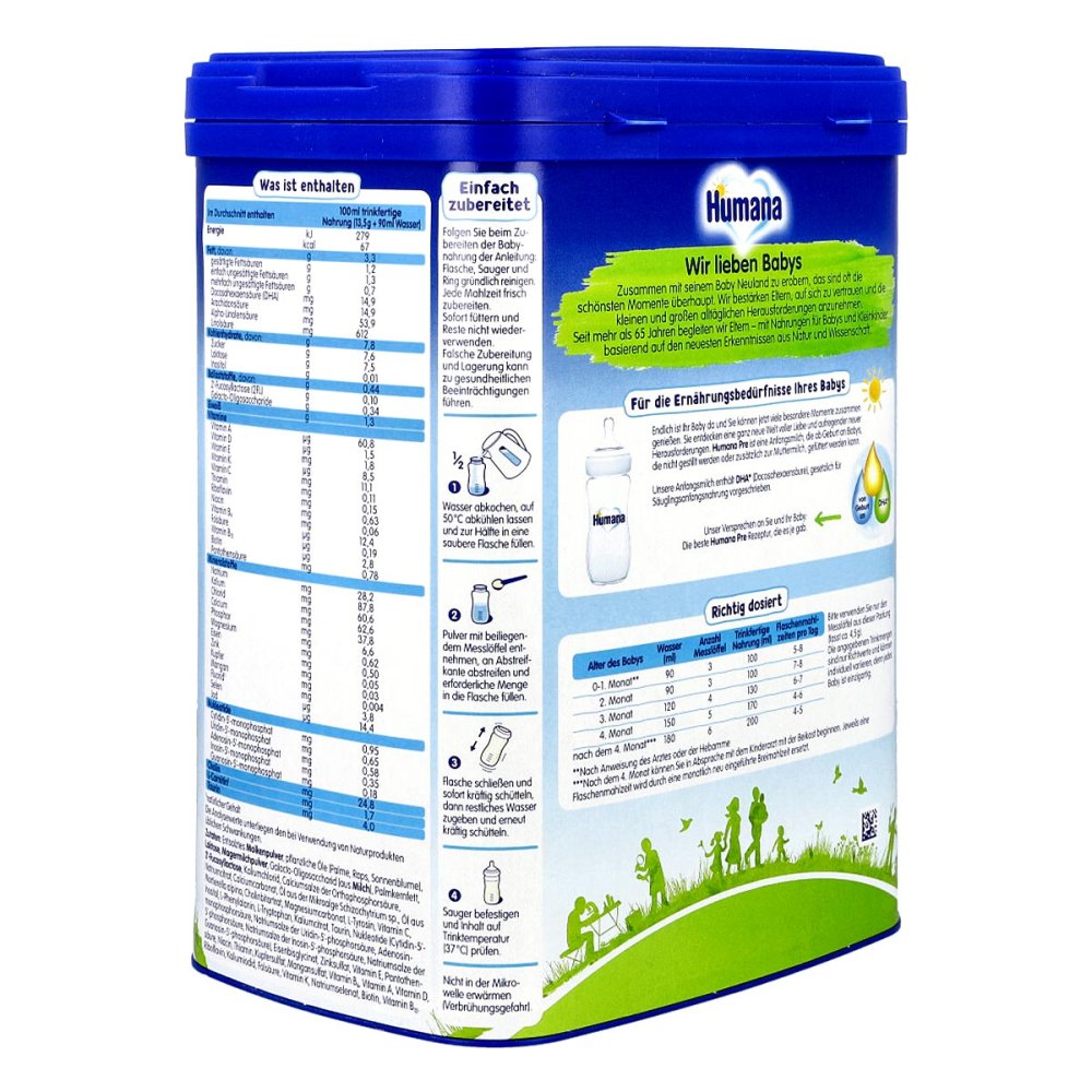 Humana Pre Uploaded Anfangsmilch Pulver 750 g kup online