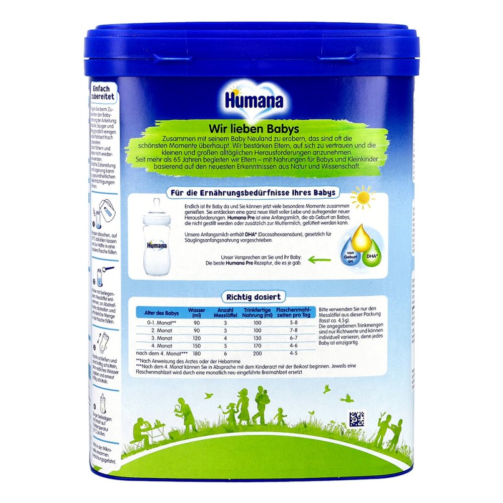 Humana Pre Uploaded Anfangsmilch Pulver 750 g kup online