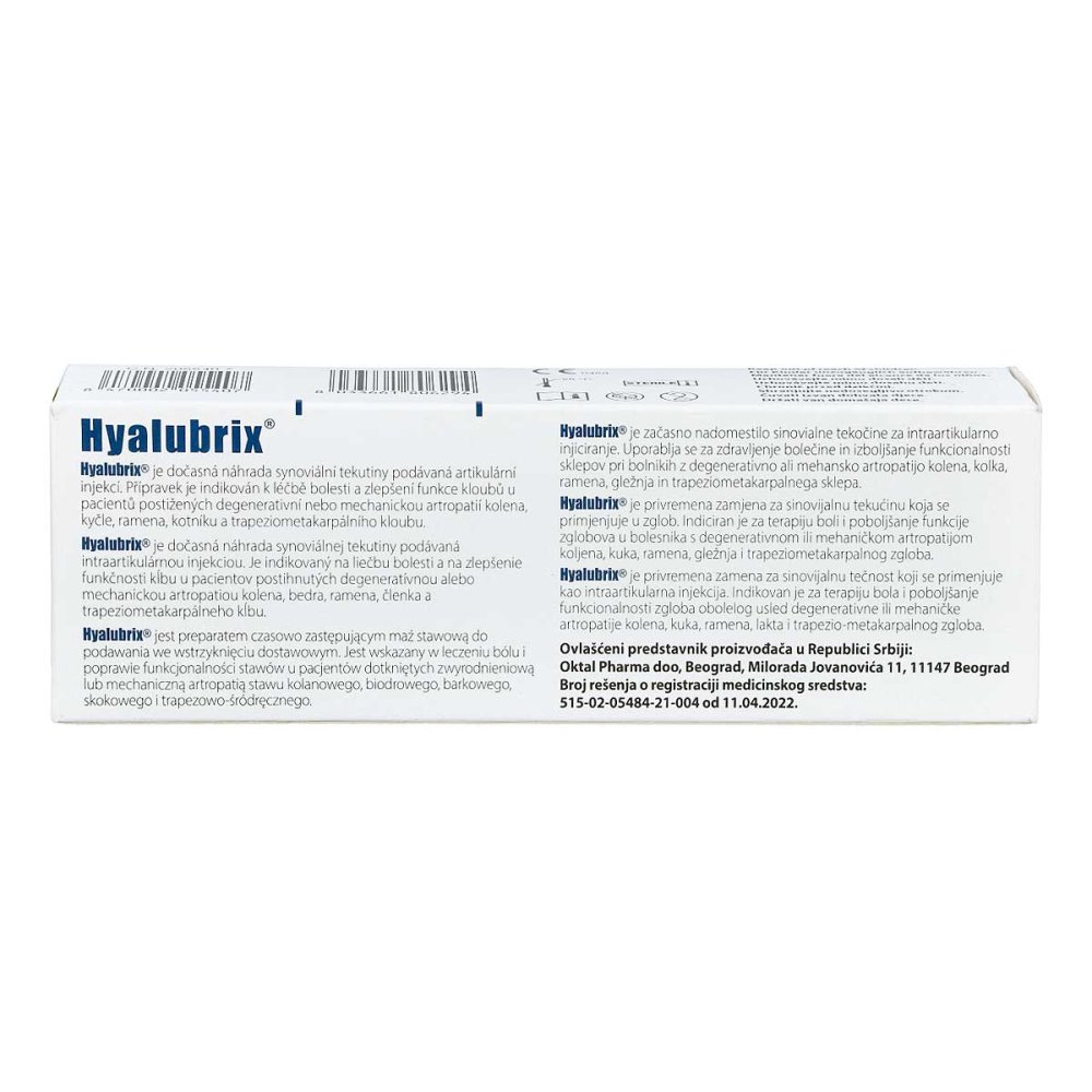 Hyalubrix Hyaluronsäure roztwór do wstrzykiwań w ampułko-strzykawce 1X2 ml