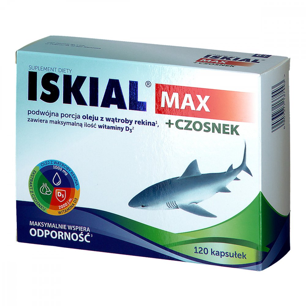 Iskial Max Czosnek 120 kapsułek, Iskial z czosnkiem - Apo-Discounter.pl