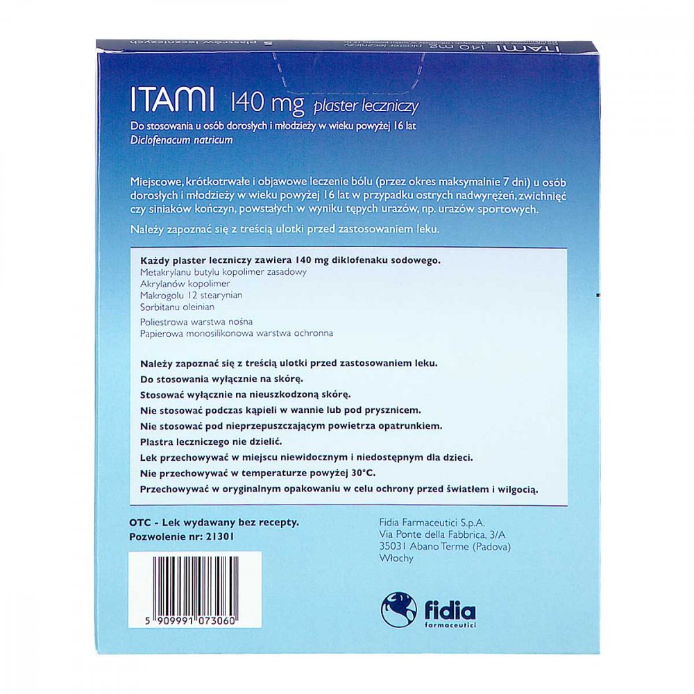 Itami (Diclodermex) plaster leczniczy 5 kup online
