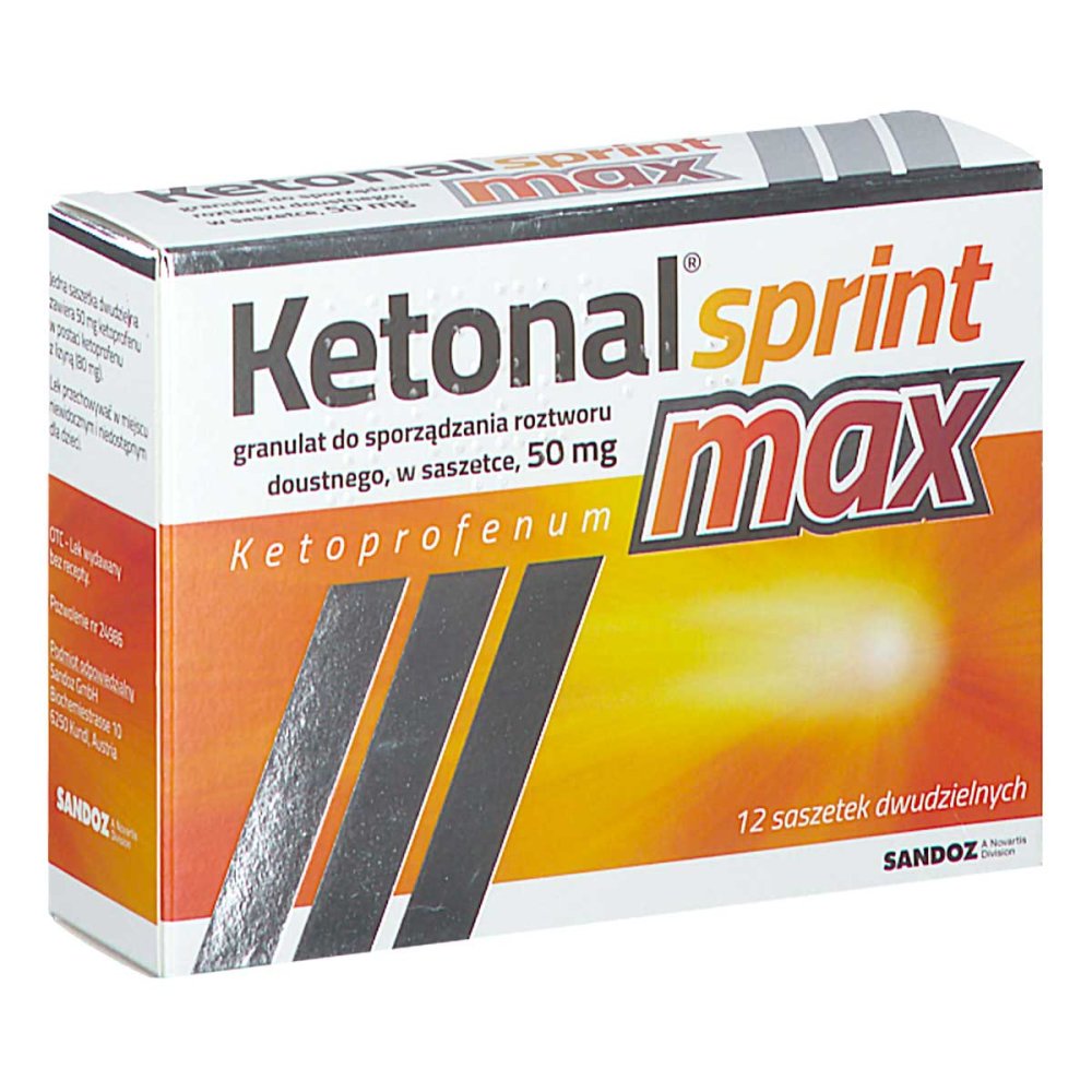 Ketonal Sprint Max saszetki 12 kup online | apteka internetowa apo ...
