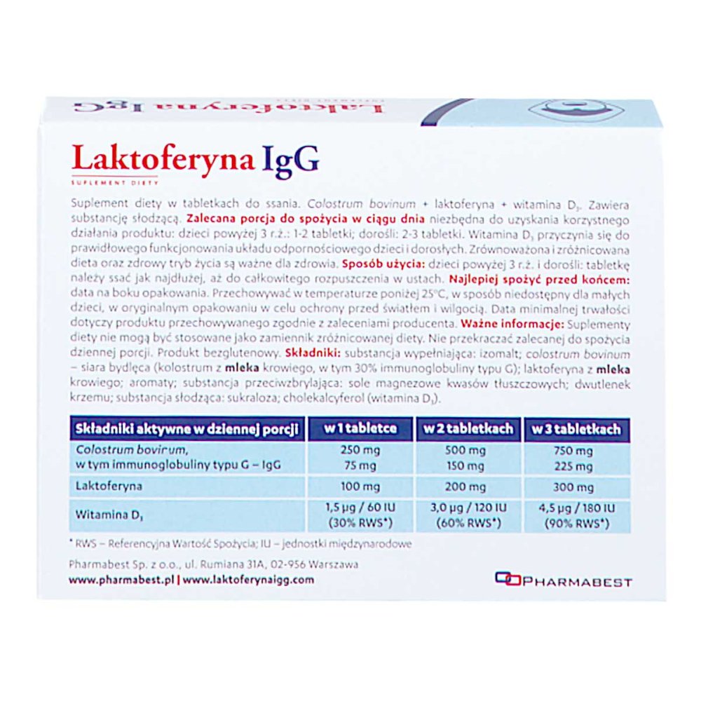 Laktoferyna IgG tabletki do ssania 15 kup online