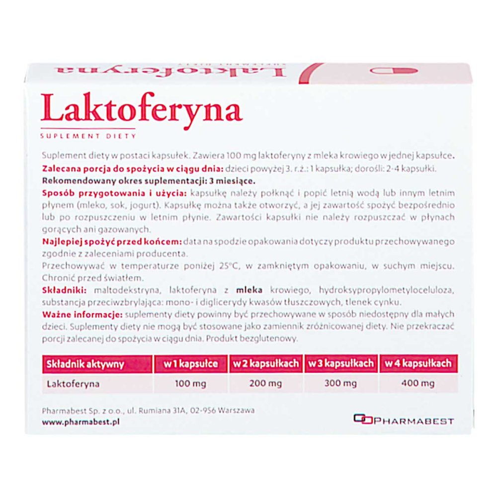Laktoferyna kapsułki 15 kup online | apteka internetowa apo-discounter.pl