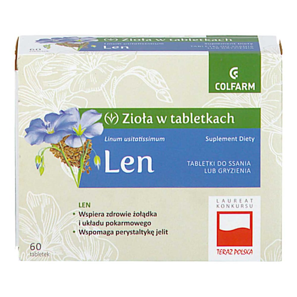 Len tabletki z lnem, len w tabletkach Colfarm do ssania - Apo-Discounter.pl