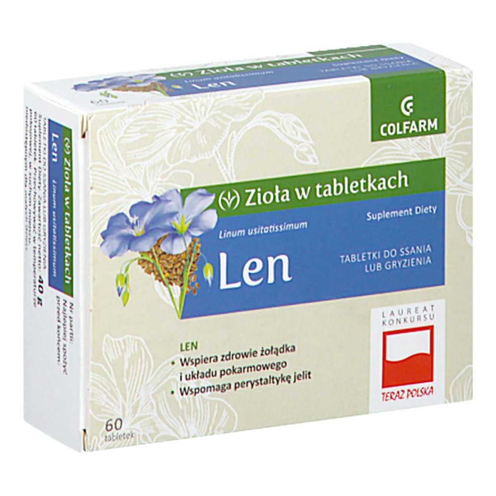 Len tabletki z lnem, len w tabletkach Colfarm do ssania - Apo-Discounter.pl