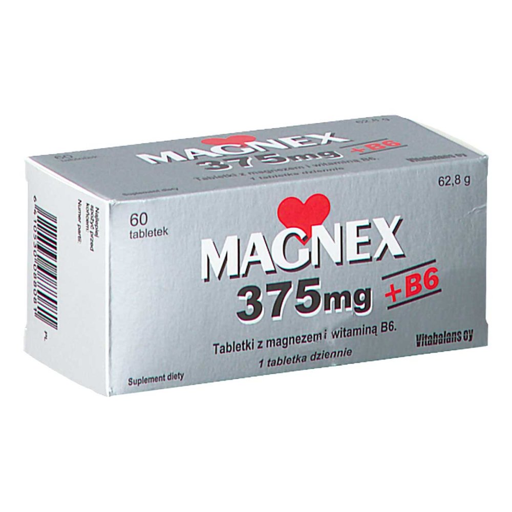 Magnex 375 mg + B6 tabletki 60 kup online | apteka internetowa apo ...