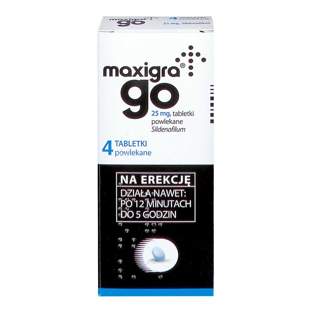 Maxigra Go 4 tabletki, Maxigra Go 25 mg cena, opinie - Apo-Discounter.pl