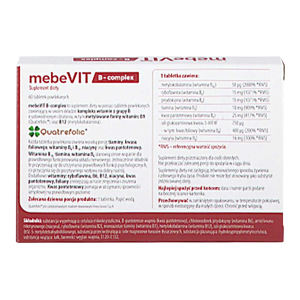 MebeVit B complex, witamina B9 i B12 - Apo-Discounter.pl
