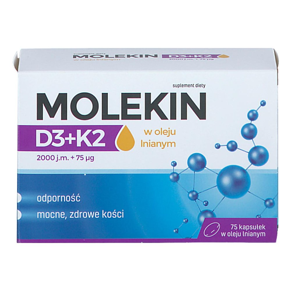 Molekin D3+K2 w oleju lnianym kapsułki 75 kup online