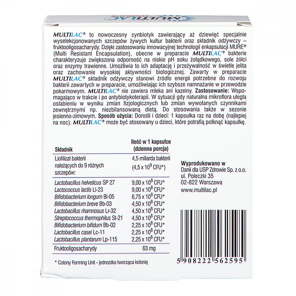 Multilac kapsułki, probiotyk Multilac skład, Multilac apteka - Apo ...