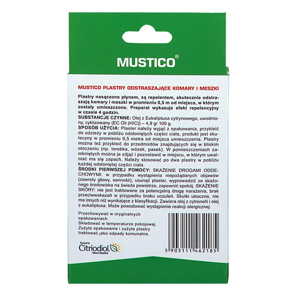 MUSTICO Plastry odstraszające komary i meszki 12